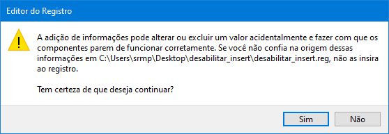 Como desabilitar a tecla Insert do teclado no Windows