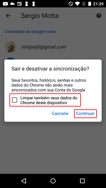 Como remover uma conta do Google do Chrome