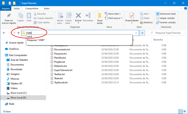 Como salvar a lista de arquivos de uma pasta no Windows 10