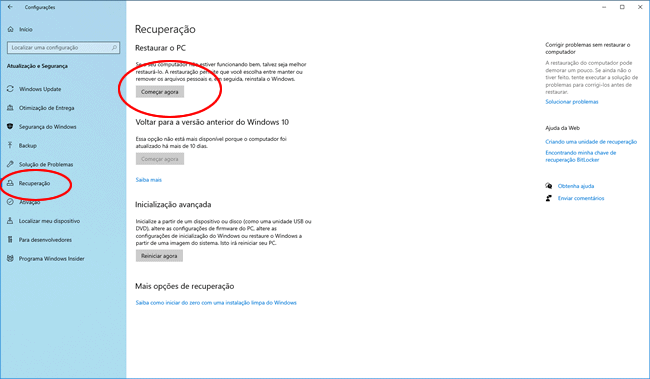 Como fazer uma instalação limpa do Windows 10 sem formatar o HD