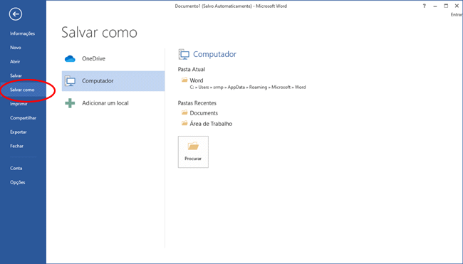 Como salvar automaticamente documentos do Word