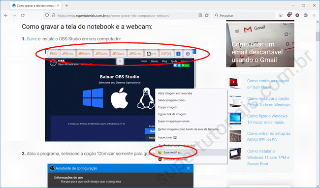Como salvar imagens WebP da internet como JPG ou PNG